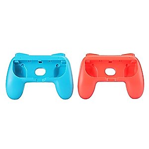 Games Grips, Joypad Protective Skin Made of ABS Material for Protect Your Controllers from Everyday Wear and Tear for Long‑Term Use(Red + Blue 2 Packs)