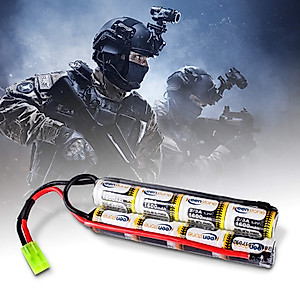 Keenstone 9.6V 1600mAh Butterfly Nunchuck Stick Mini Battery Pack with Mini Tamiya Connector for Airsoft Guns ICS CA TM SRC JG G36 G&M733 etc