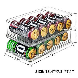 Xicennego Stackable 16oz Energy Drink Can Tall Cans Storage Organizer and Refrigerator Soda Can Holder for Standard 12oz Cans