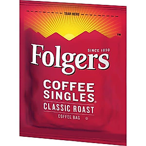 Folgers Coffee Singles Classic Medium Roast Coffee Bags 19 Count (Pack of 6)