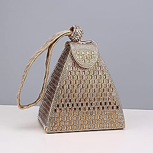 Simhoa Fashion Clutch Purse, Handbag, Evening Bag for Women, Tote for Cocktail Party Female Bridal, Aureate