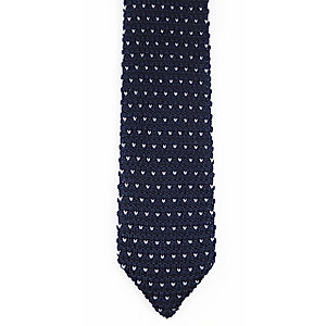 Men Vintage Casual Formal Skinny Knit Tie Navy Blue V Pattern Knitting Narrow Neckties