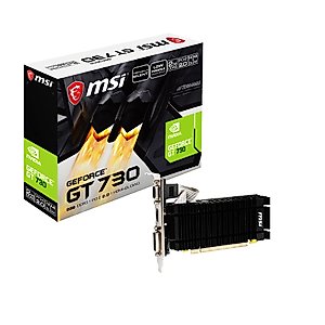 MSI Gaming 64-Bit Dual-Link DVI-D/HDMI NVIDIA GeForce Low Profile Graphics Card (N730K-2GD3H/LPV1)
