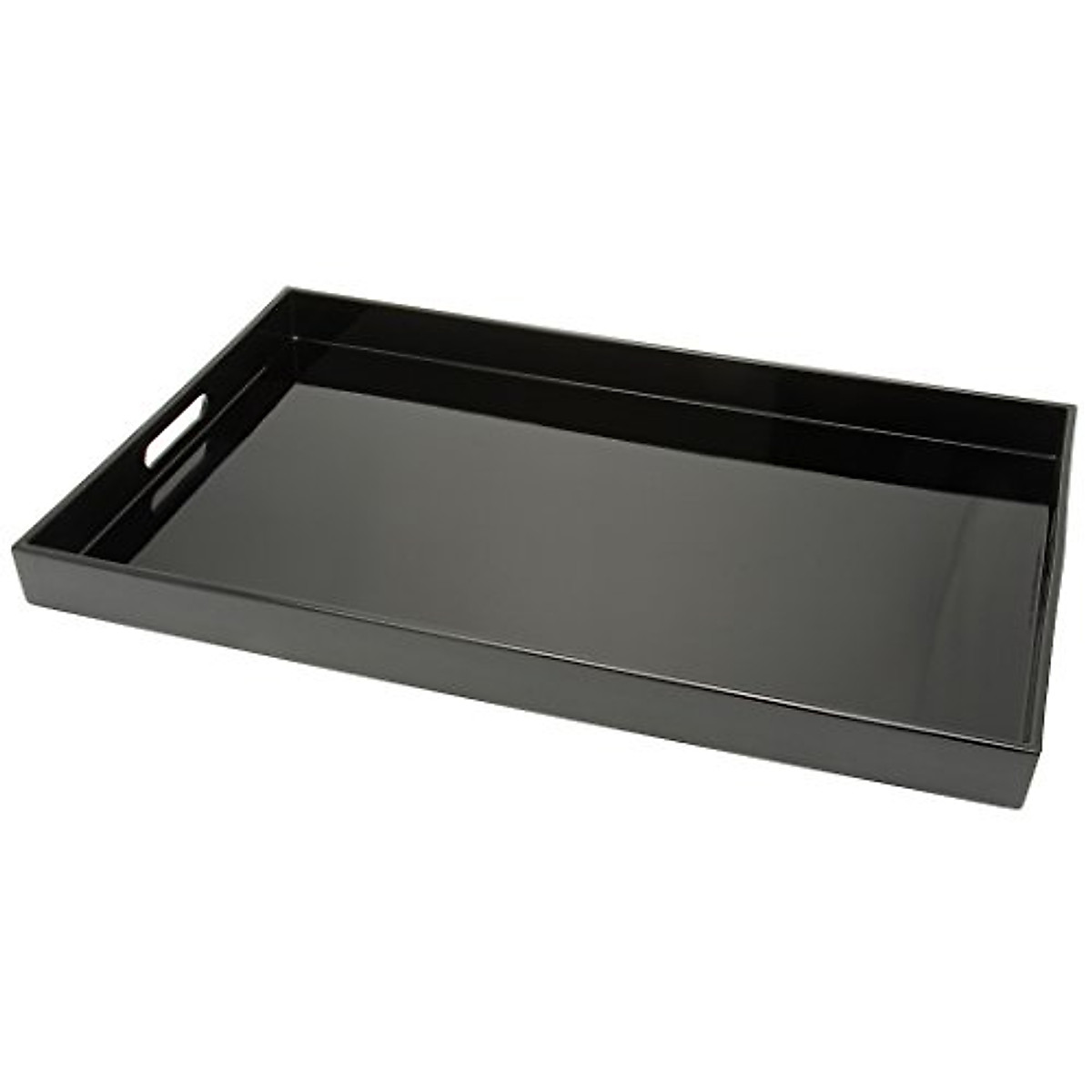 Kotobuki Rectangular Lacquer Serving Tray, 18-3/4-Inch, Black