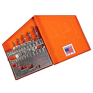 KnKut 5 Piece Left Hand Jobber Length Drill Bit Set