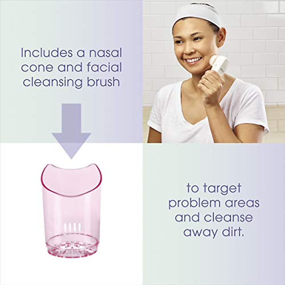 True Glow by Conair Gentle Mist Moisturizing Facial Steamer with Cleansing Brush