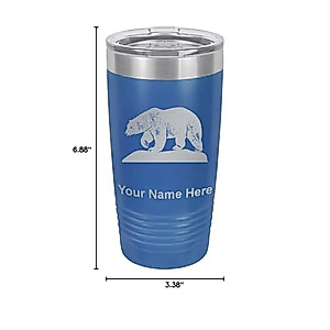 LaserGram 20oz Vacuum Insulated Tumbler Mug, Polar Bear, Personalized Engraving Included (Dark Blue)