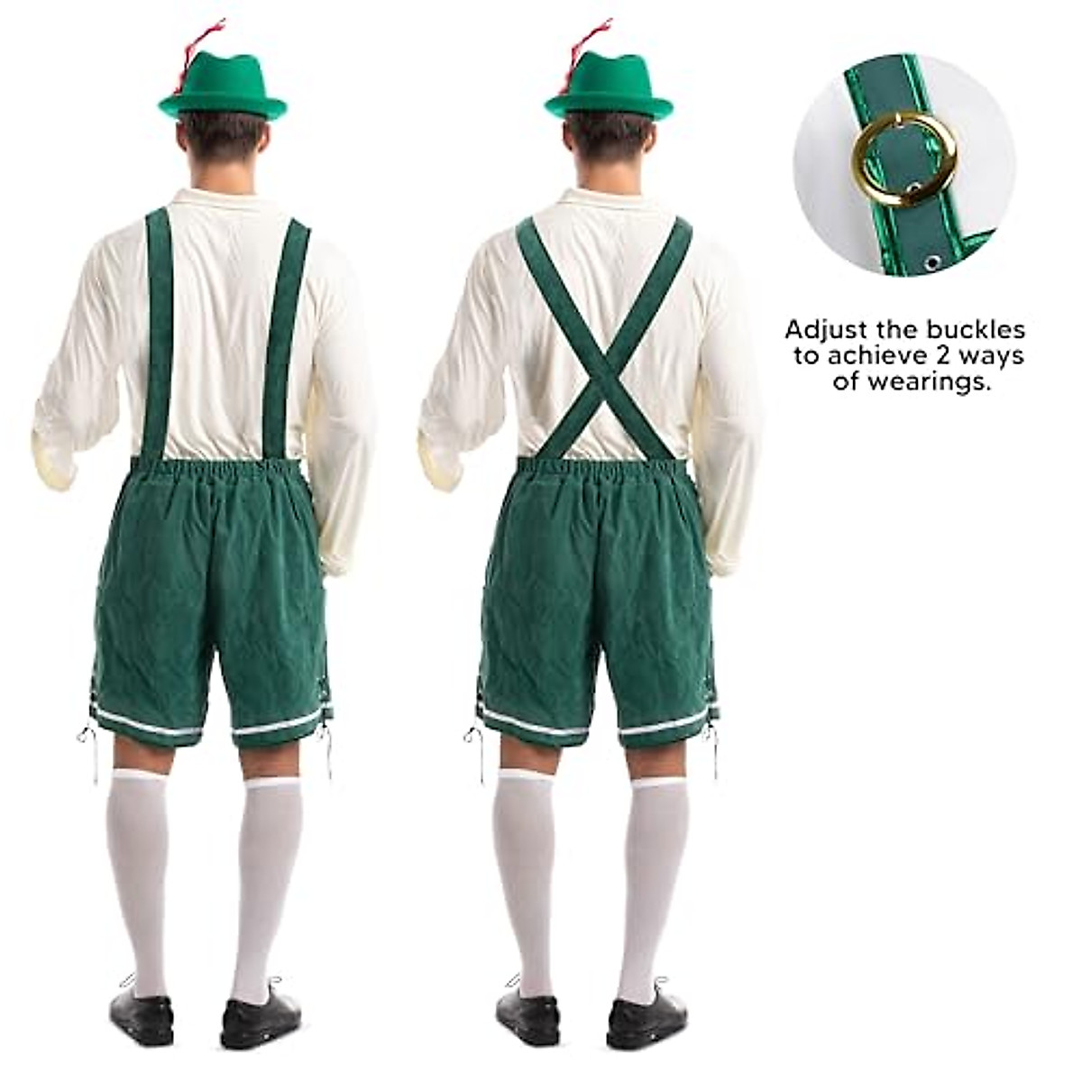 Spooktacular Creations Bavarian Oktoberfest Costume, Lederhosen Mens German Costume for Halloween Costume Party and Beer Festival (Small)