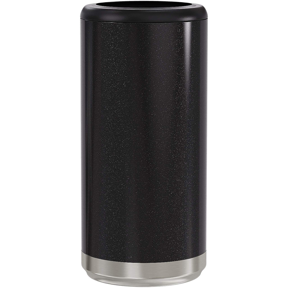 Maars Skinny Can Cooler for Slim Beer & Hard Seltzer | Stainless Steel 12oz Sleeve, Double Wall Vacuum Insulated Drink Holder - Glitter Black