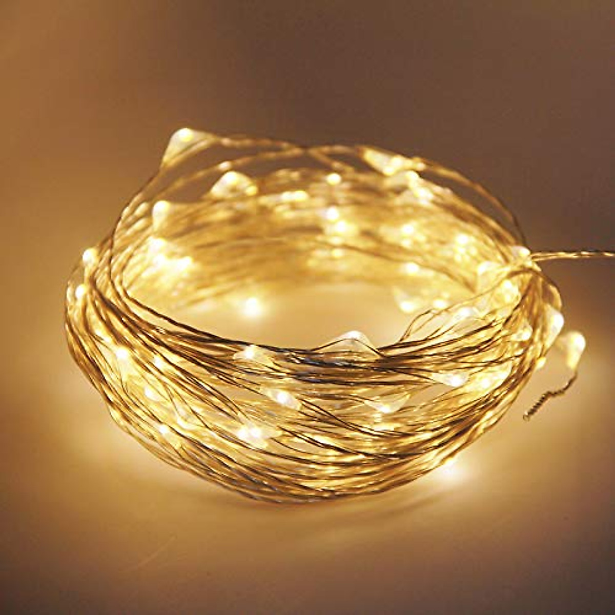 Solar String Lights 36FT 100LED，Waterproof Indoor Outdoor Lighting for Garden，Copper Wire 8 Modes Fairy Lights for Home Decor Patio Garden Party (Warm White)
