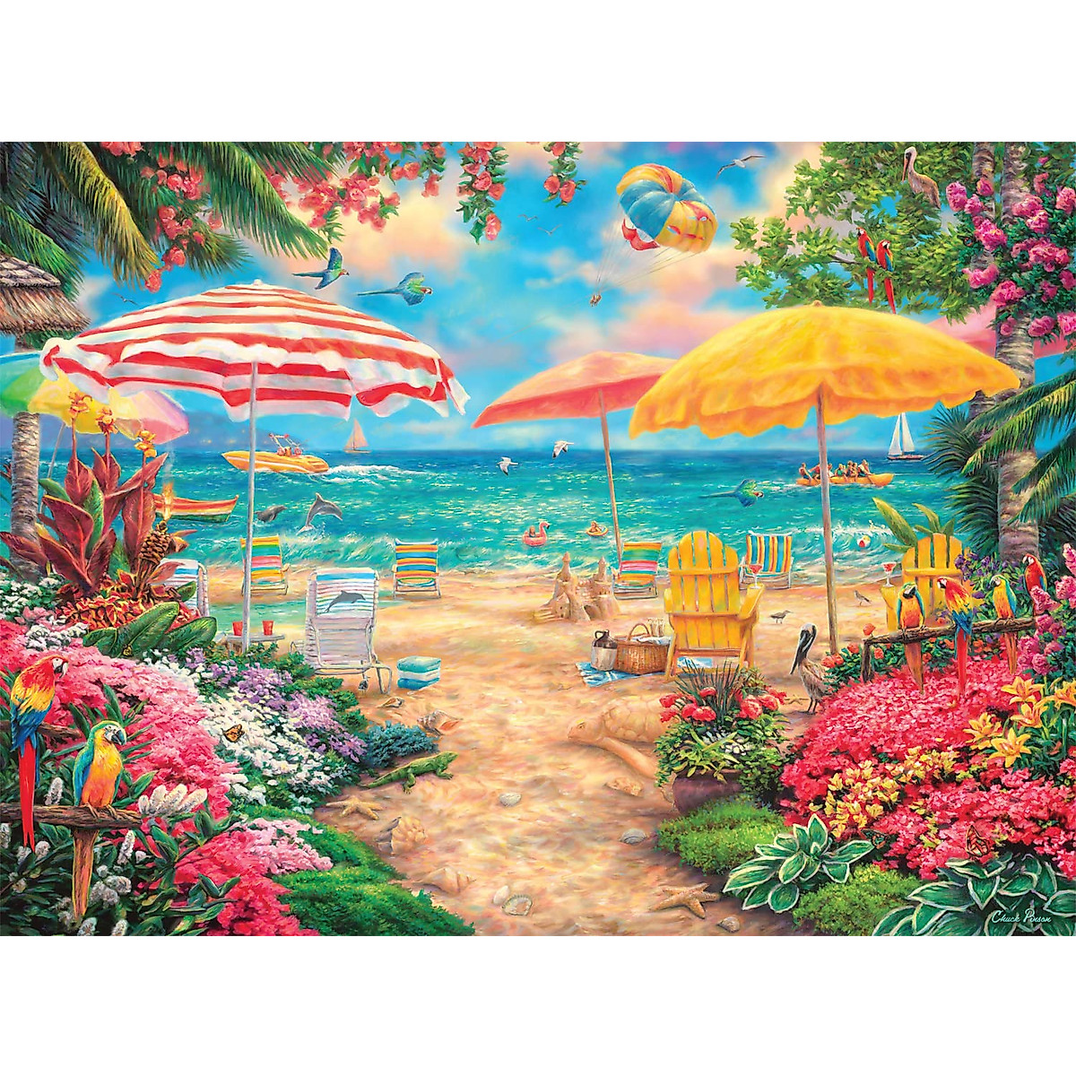 Buffalo Games - Chuck Pinson - Perfect Day at The Beach - 1000 Piece Jigsaw Puzzle