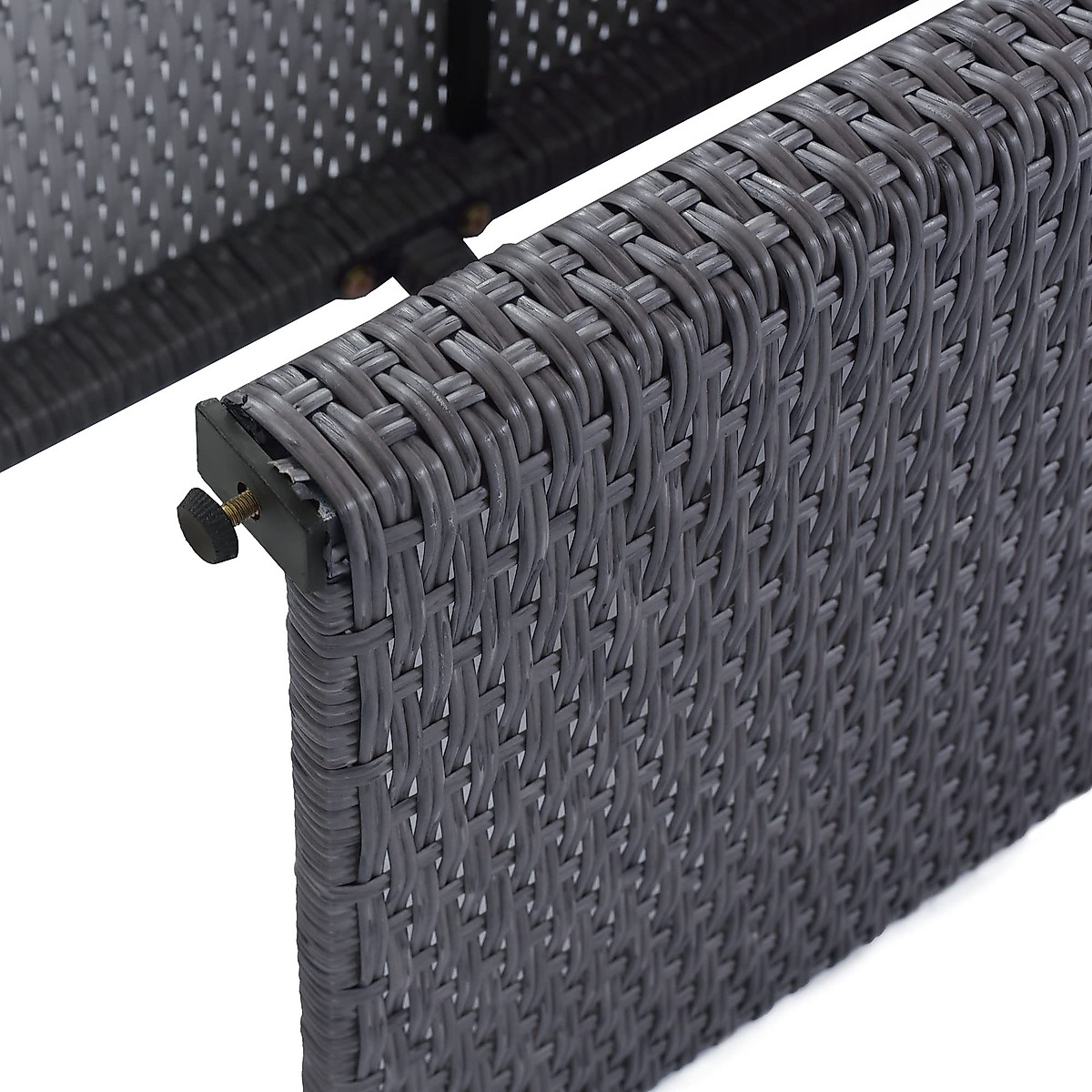 OPTOUGH 5-Piece Rattan Outdoor Patio Furniture Set Bar Dining Table with 4 Stools, Cushion+Gray Wicker