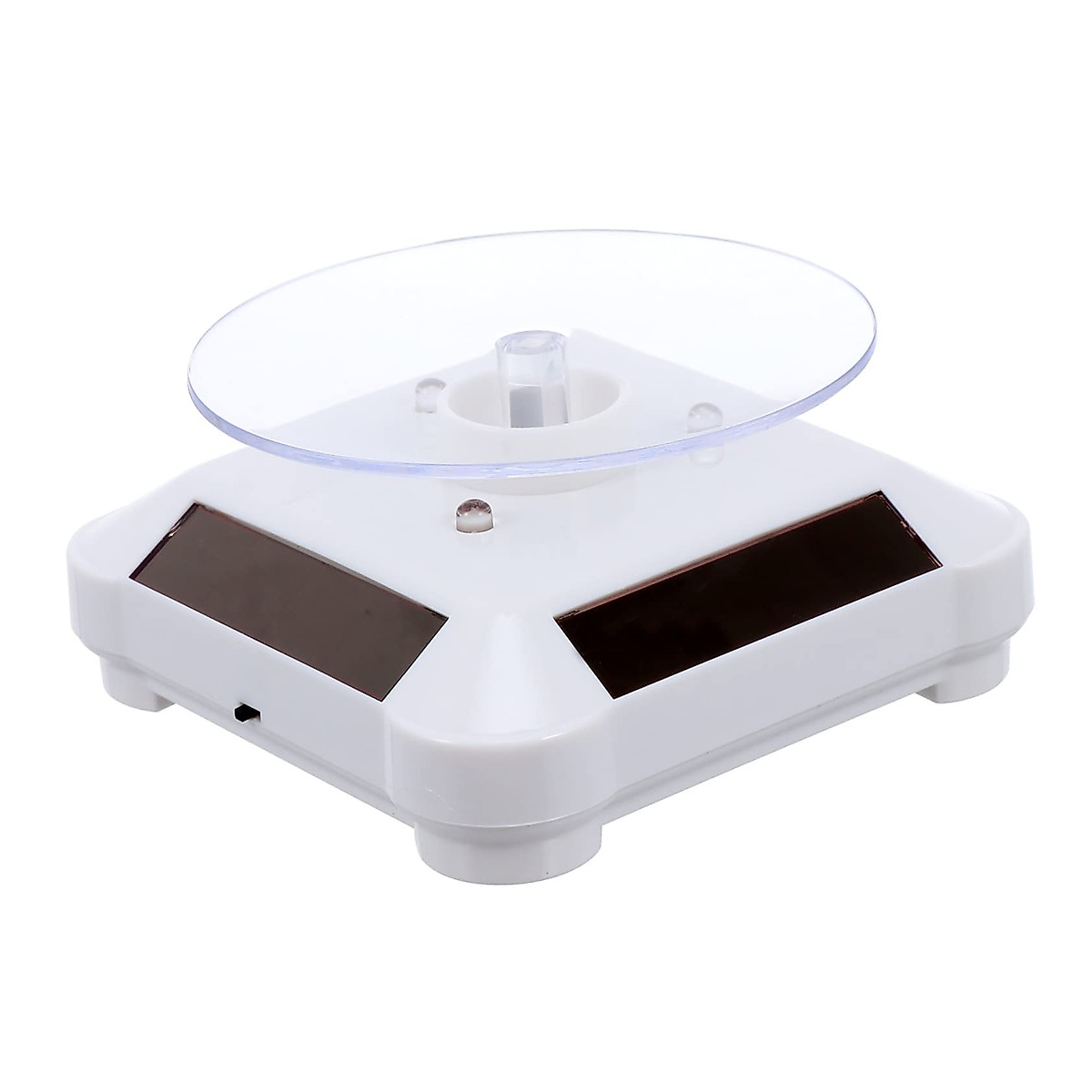 SEWACC Solar Jewelry Showcase Turntable Display Stand Led Lights Rotating Rack Odor for Shop and Home Decor