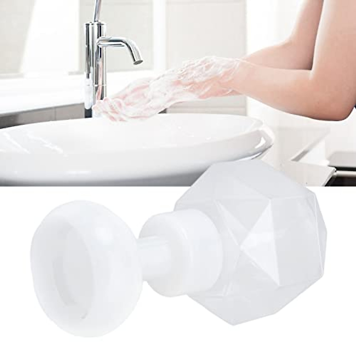 Natudeco Foaming Hand Soap Dispenser Liquid Soap Bottle PETG Flower Shape Portable Foaming Bottle for Cleaning Travel Foam Pump Bottle 300ml (Transparent)