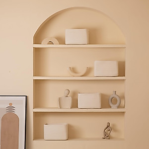 SIXDOVE 4 Pack Shelf Baskets for Organizing Home - Perfect for Toys, Books, and Clothes, Versatile Woven Storage Baskets with Handles, Cube Storage Bins, 12.7''L x9''W x7.8''H, White