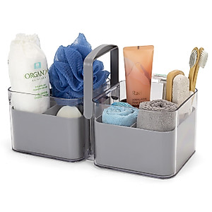Brookstone, Portable Shower Caddy with Handle, Bathroom Organizer Basket with Removable Inners, Plastic Bath Tote, [BPA Free]