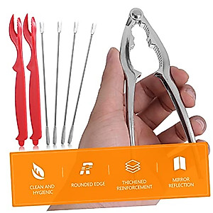 SHOWERORO 12pcs Set Eating Crab Tool Set Stainless Steel Lug Nuts Kitchen Utensil Set Blush Set Seafood Crackers Crab Crackers Metal Seafood Crackers Lobster Shell Opener Crab Sheller Tool
