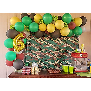 Oojami Pack of 6 Camouflage Plastic Tablecover Camo Tablecloth - 54" x 108"