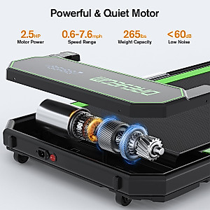 DAEYEGIM Treadmill Walking Pad Under Desk Electric Compact Space Folding Treadmill for Home Office with LED Touch Screen