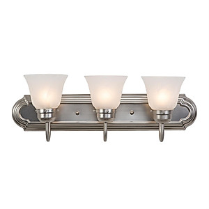 Yosemite Home Decor 4993-SN 3-Light Bathroom Vanity, Satin Nickel, 24-Inch