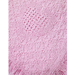 Custom Embroidered Monogrammed Pink Girl Cotton Woven Personalized Baby Blanket