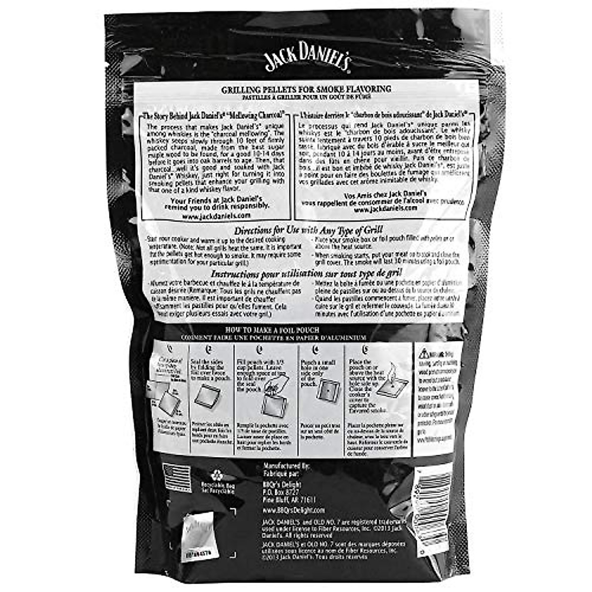BBQrs Delight Jack Daniels Wood Pellets 1lb Bag