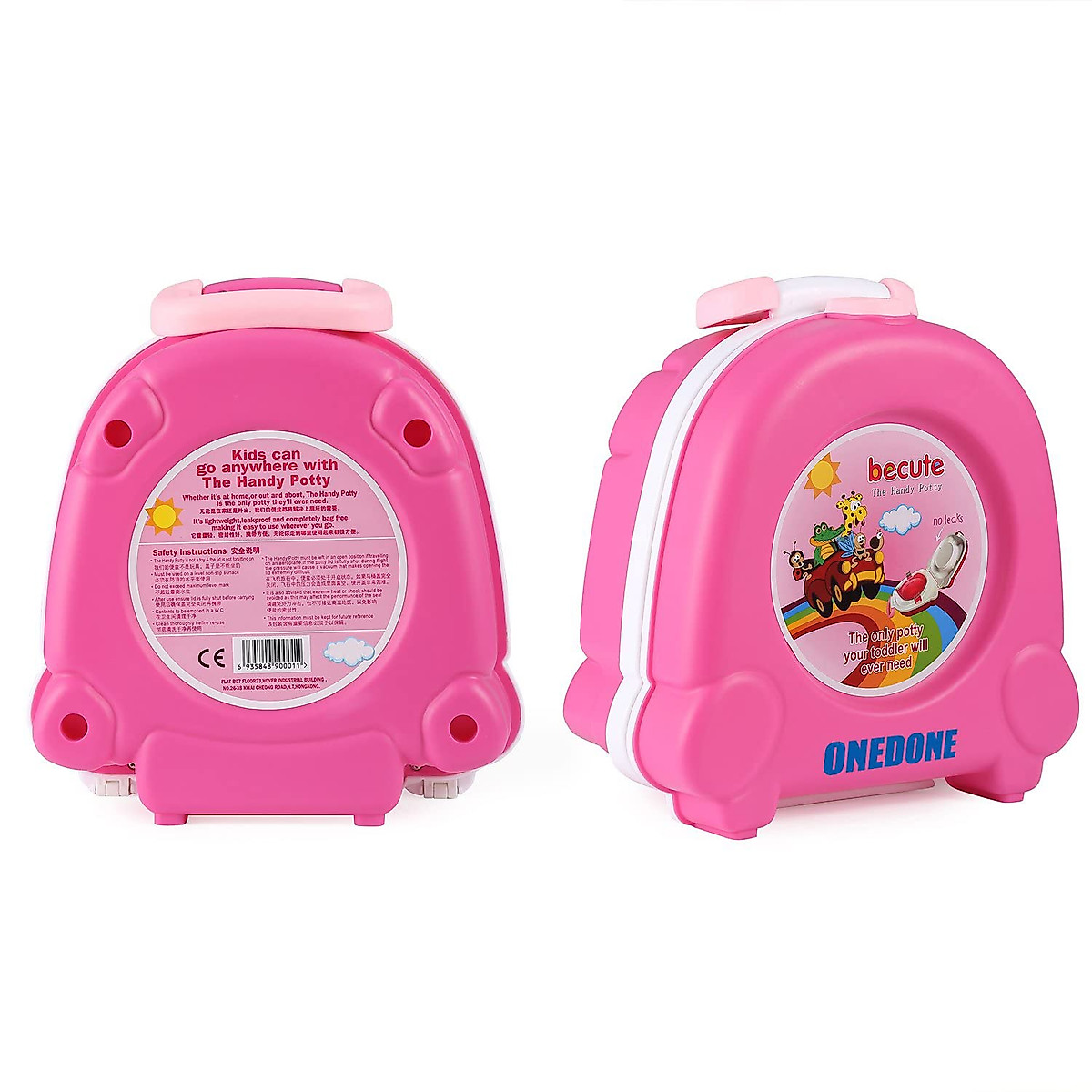 ONEDONE Portable Potty for Toddler Travel Outdoor Toilet Travel Potty for Toddler Squatting Potty for Baby Kids Potty Training (Girl)