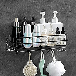 Daksang Bathroom Shower Caddy Basket Shelf Adhesive Shower Organizer Stainless Steel Shower Shelf, Shower Basket Storage for Bathroom Kitchen Shower organizer Wall Mounted(Black)
