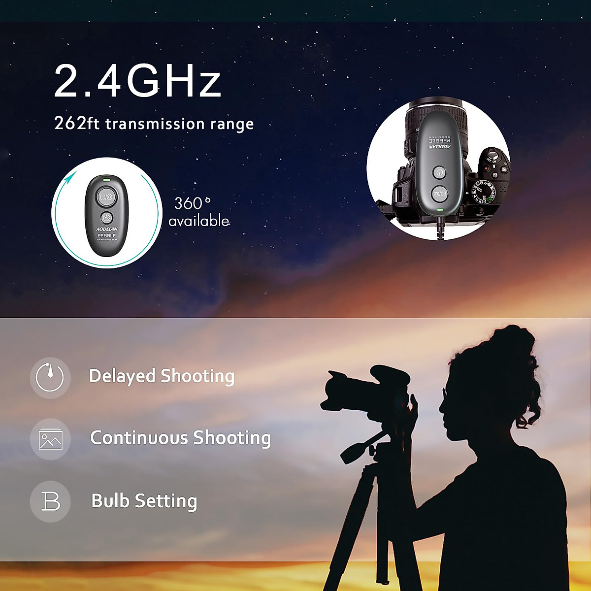 AODELAN Wireless Shutter Release for Olympus OM-D E-M10 Mark II, Pen E-PL8, Pen-F and for Panasonic Lumix DMC-G7, G85, GH4, Replaces RM-UC1 and DMW-RSL1