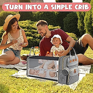 Arrozon Diaper Bag Backpack, Baby Shower Gifts, Diaper Bag for Boys Girls, Waterproof Travel Baby Bag with Changing Station, Baby Registry Search Baby Essentials (Grey)