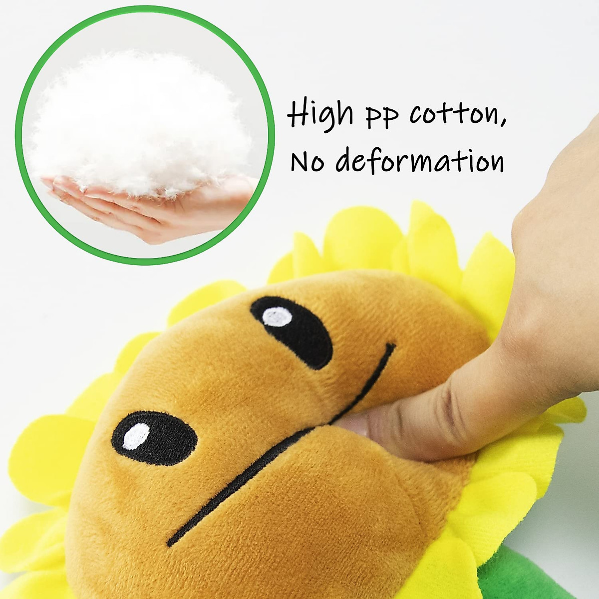 Maikerry 3 Pieces Plants and Zombies vs Plush Toy, 8'' Tall PVZ Stuffed Figure Doll for Children, Great Gifts for Kids and Fans