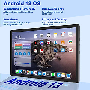 YESTEL Android 13 Tablet 11 Inch Display,16GB RAM+256GB ROM,Octa-Core Processor,8600mAh Large Battery,2000 * 1200 Pixels,GPS/ 5G WiFi/Bluetooth/with Case-Grey