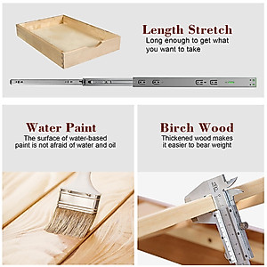 ALINE FURNITURE Pull Out Drawers for Cabinets Wood, 14" W X 21" D Slide Out Drawers for Kitchen Cabinets, Pull Out Shelves, Roll Out Drawers for Pantry Cabinet Organizer