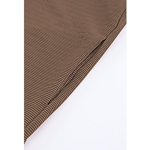 Viottiset Women's Ribbed Full Zip Lapel Collar Sleeveless Sweatshirt Sweater Vest Fall Casual Top Brown M