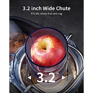 GDOR Powerful 1200W Juicer with Larger 3.2" Feed Chute, 45oz Large Juice Jug, Centrifugal Juice Extractor Maker with Titanium Enhanced Cutting System, Dual Speeds, BPA-Free, Silver