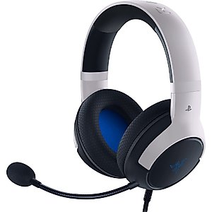 Razer Kaira X Wired Gaming Headset for PlayStation 5 / PS5, PS4, PC, Mac, Mobile: 50mm Drivers - HyperClear Cardioid Mic - Memory Foam Cushions - On-Headset Controls - White & Black