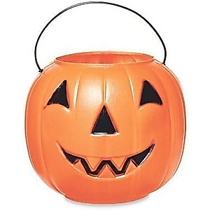 Halloween Pumpkin Jack O' Lantern Candy Bucket (Orange)