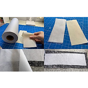 PLANTIONAL Lightweight White Iron-On Non-Woven Fusible Interfacing: 11.6" x 30yd Lightweight Non-Woven Interfacing Iron On Polyester Single-Sided Interfacing for DIY Crafts Supplies