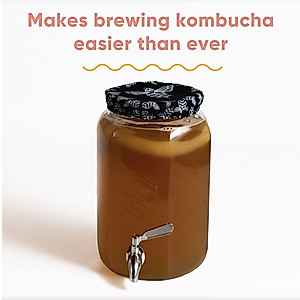 Craft A Brew - Kombucha Jar with Dispensing Valve - For Kombucha Fermentation - Includes Custom Cloth Cover- Proprietary Design