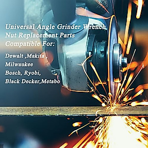5Pcs Angle Grinder Spanner Wrench, Angle Grinder Tool Lock-nut Wrench Grinder Flange Nut Compatible With Milwaukee Dewalt 193465-4 Bosch Black Decker Ryobi 4.5" 5" 5/8-11 Parts