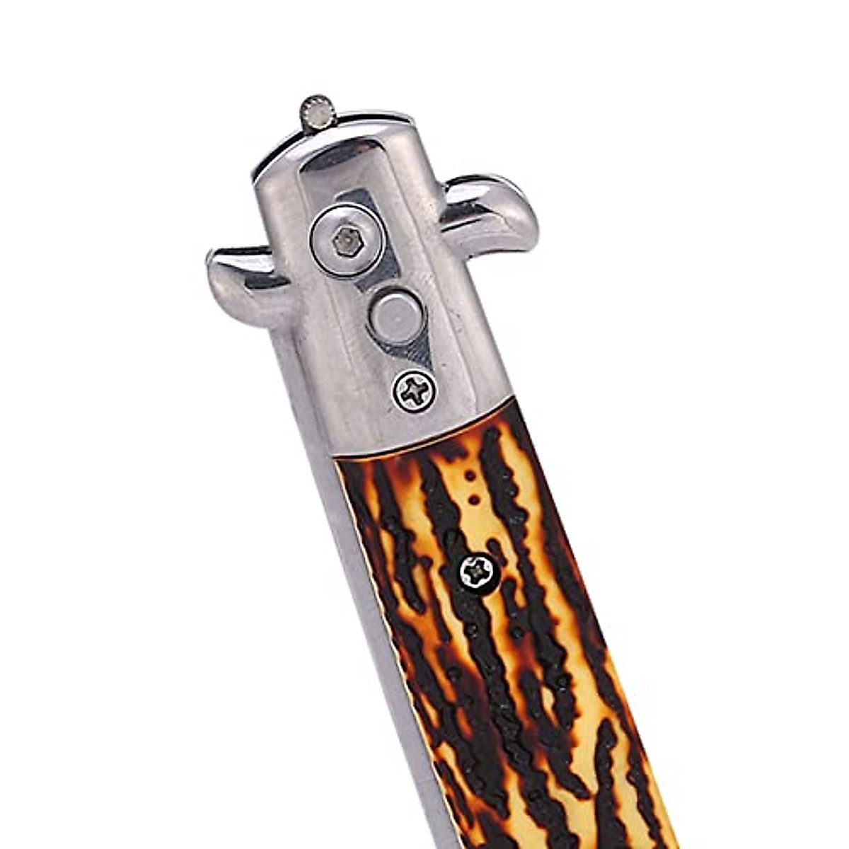 SwitchBlade Comb, Resin Handle Comb Folding Butterfly Comb Training Practice Comb Outdoor Practice Comb for Hair Beard or Mustache, Stocking Stuffers(Imitated bovine bone color)