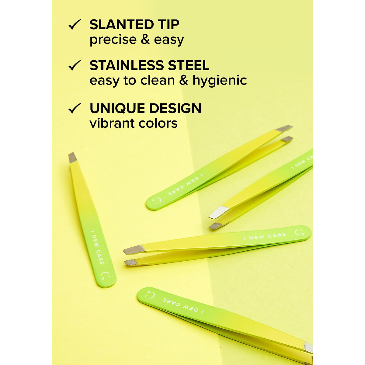 I Dew Care Tweezer - Tweeze The Day | Precision Stainless Steel, Professional Hair Beauty Tool, 1 Count