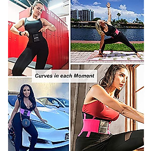 SHAPERX Women Waist Trainer Belt Waist Trimmer Belly Band Body Shaper Sports Girdles Workout Belt (SZ8002-Black, Large)