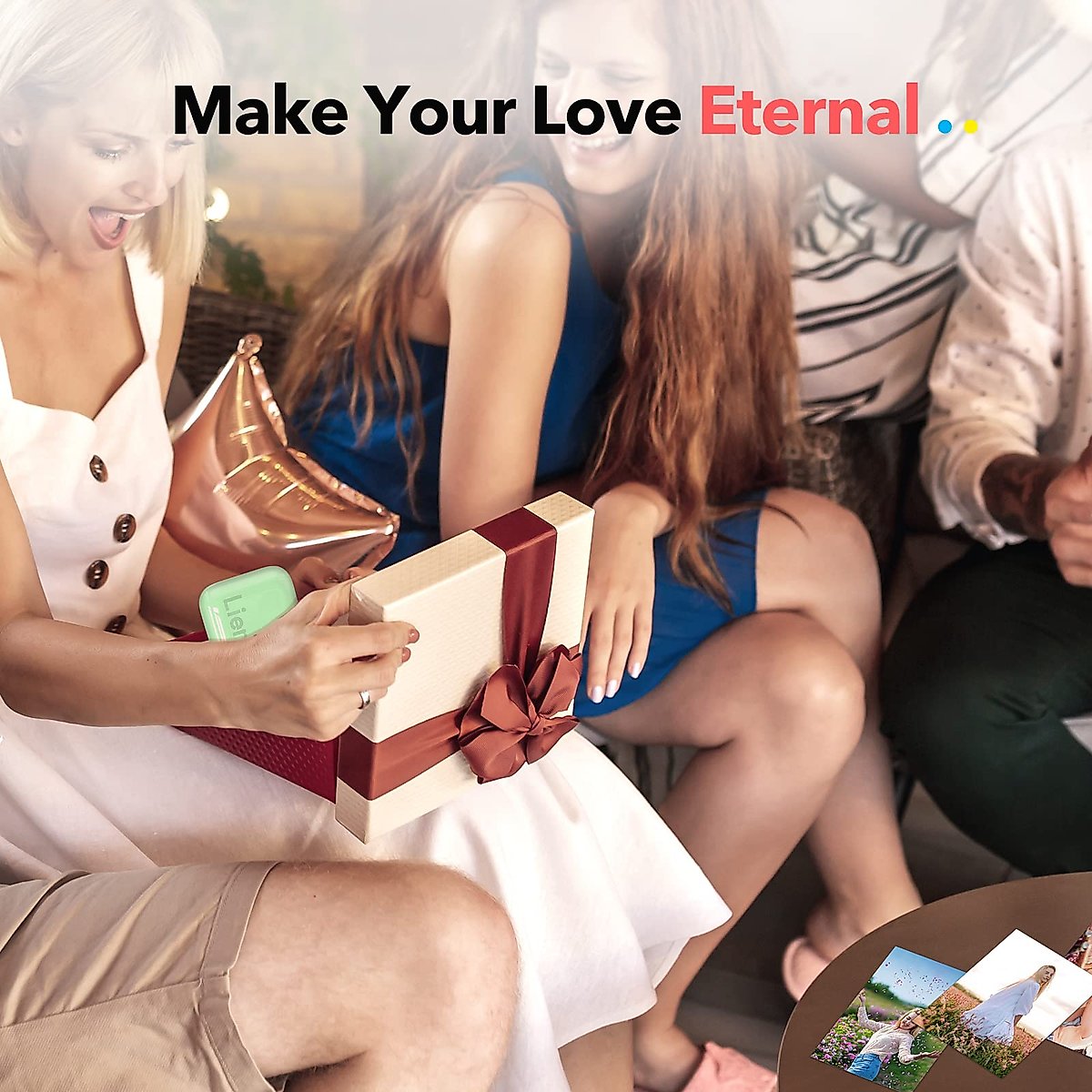 Liene Photo Printer, 2x3” Mini Instant Portable Photo Printer w/ 5 Zink Adhesive Paper, 5.0 Bluetooth, Compatible w/iOS & Android, Small Color Mono Picture Printer for iPhone, Smartphone, Green