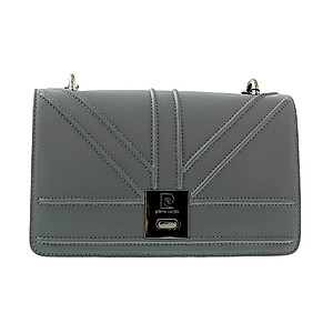 Pierre Cardin Grey Leather Large Structured Shoulder Bag for womens