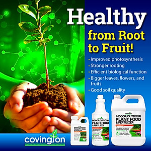 Plant Food & Fertilizer Liquid Concentrate – 8 Oz. Organic Liquid Fertilizer for Vegetables, Fruits, Flowers, and Trees – Year-Round Indoor or Outdoor Organic Plant Fertilizer by Covington Naturals