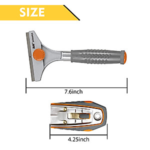 XW Razor Blade Scraper Set, Putty Knife Paint Scraper with Quick Blade Change, Extra 20 Blades Included, 2-Pack