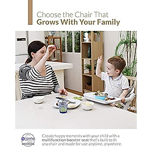 Unilove Feed Me 3-in-1 Travel High Chair Booster Seat for Infants and Toddlers - Transitional, Compact & Fits Any Chair, Swivel Tray, Shadow Gray