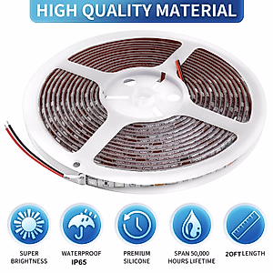 HOKIION Pontoon Led Boat Lights, 12V 20FT Marine Led Strip Lights, Waterproof Boat Interior Light, Under Gunnel Lights, Boat Deck Light, Night Fishing Lights with Extension Cable for Boat (White)