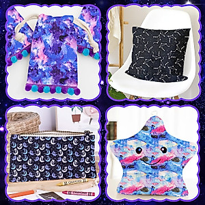 ZAIONE Fat Quarters Cotton Fabric: Blue 9Pcs Starry Sky Printed Fabric 18”x20” Quilting Squares for Patchwork DIY